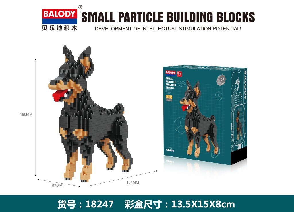Assembly Mini Blocks Toys Animal Model Corgi Dog Dachshund Diamond ...