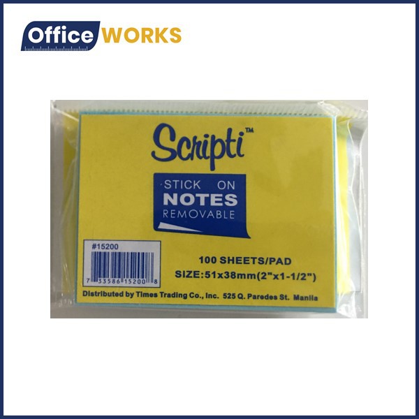 Scripti Sticky Notes / Stick-on Notes Removable | Shopee Philippines