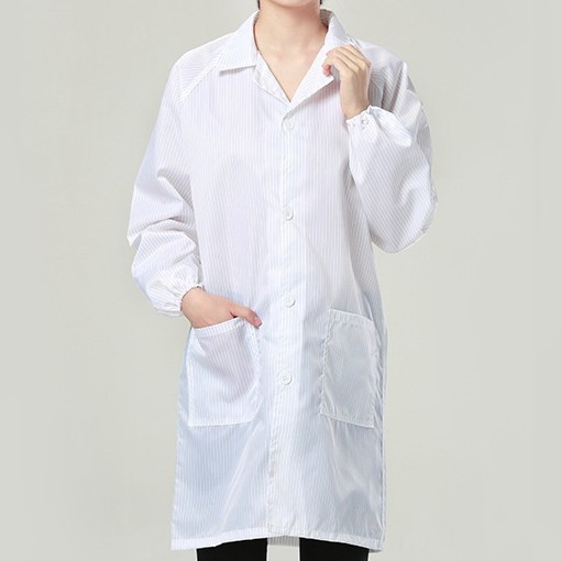 Cleanroom ESD Smock / Buttons Type / Hawaii Collar / Color White (ESD ...