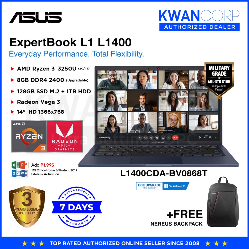 Asus ExpertBook L1 L1400CDA-BV0868T Ryzen 3 8GB RAM Radeon Vega 3 ...
