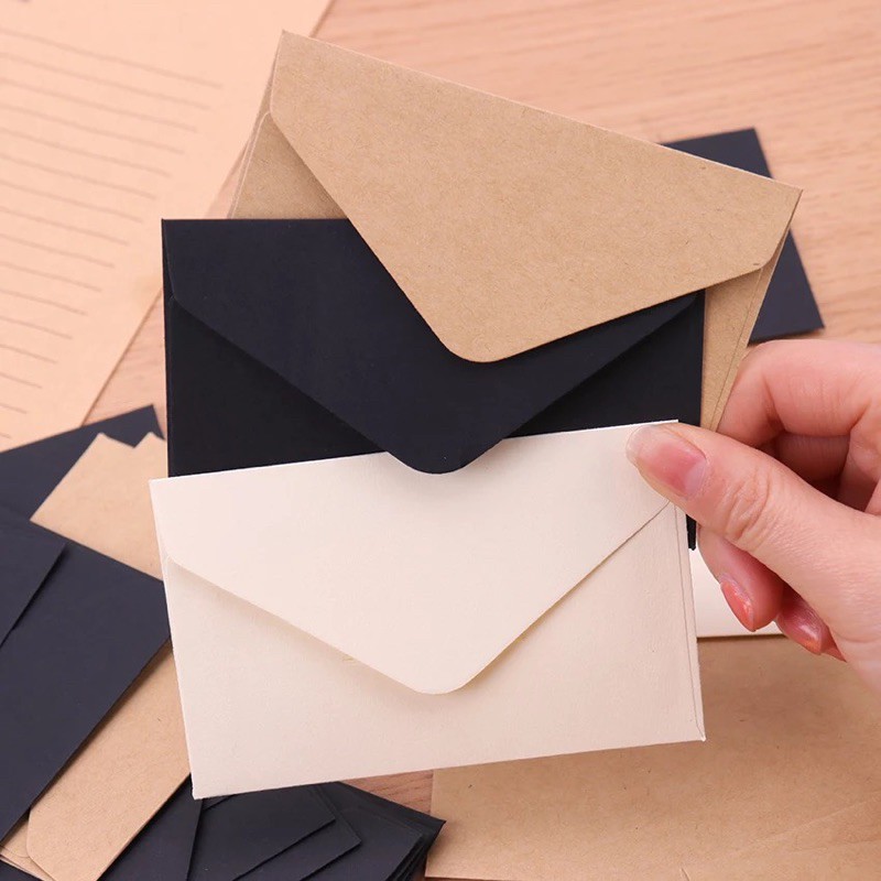 5pcs/pack Mini Paper Envelope - White/Kraft/Black | Shopee Philippines