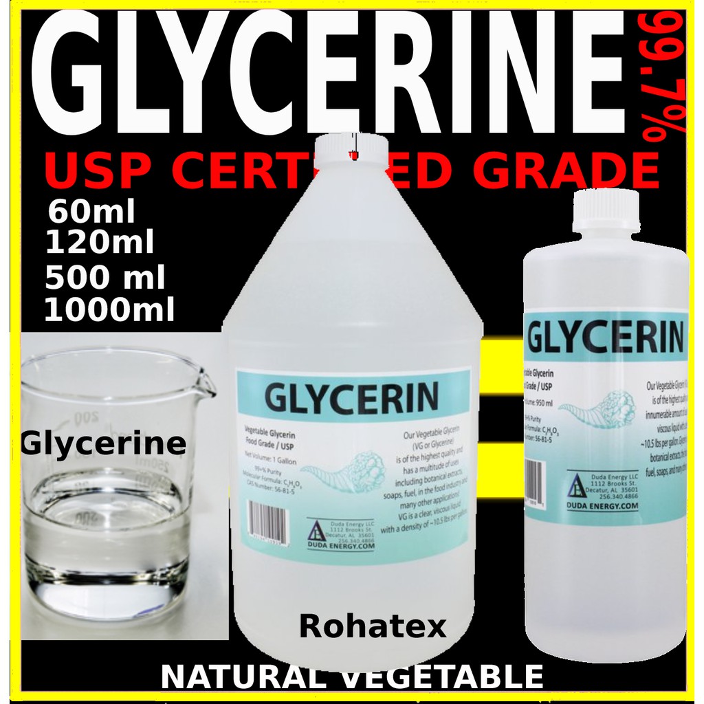 PURE GLYCERINE: GLYCERIN 99.7% GLYCEROL, UNIQUE (USP)GRADE/ NATURAL ...