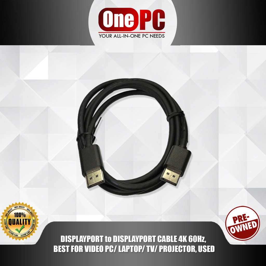 DISPLAYPORT to DISPLAYPORT CABLE 4K 60Hz, BEST FOR VIDEO PC/ LAPTOP/ TV ...