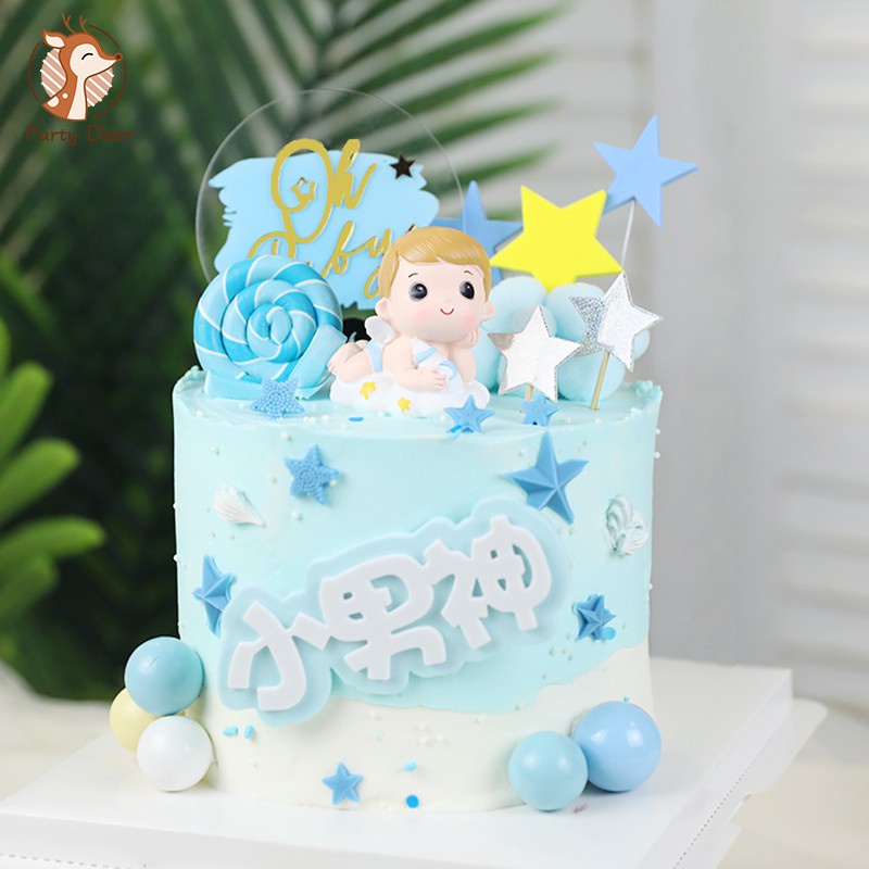 baby girl cake topper 1st 100 days topper for cake star Cake Topper for ...