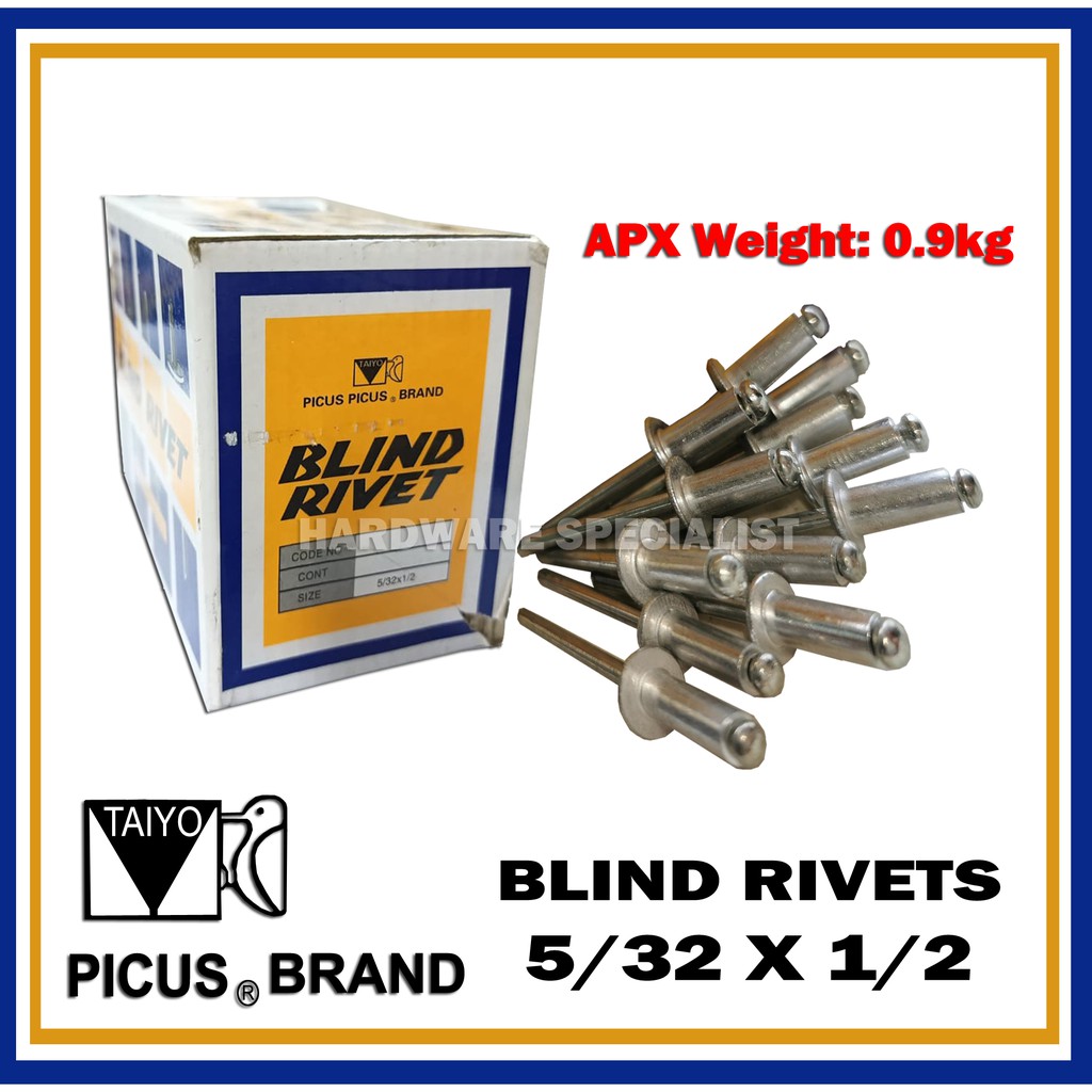 Blind Rivets 5/32” x 1/2” PICUS Brand | Shopee Philippines