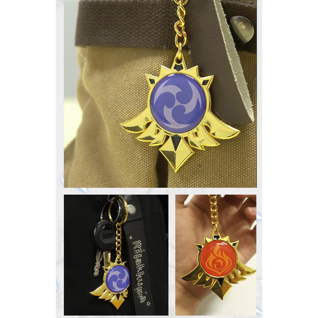 Genshin Impact Element Charms Keychain Geo Electro Anemo Pyro Dendro ...