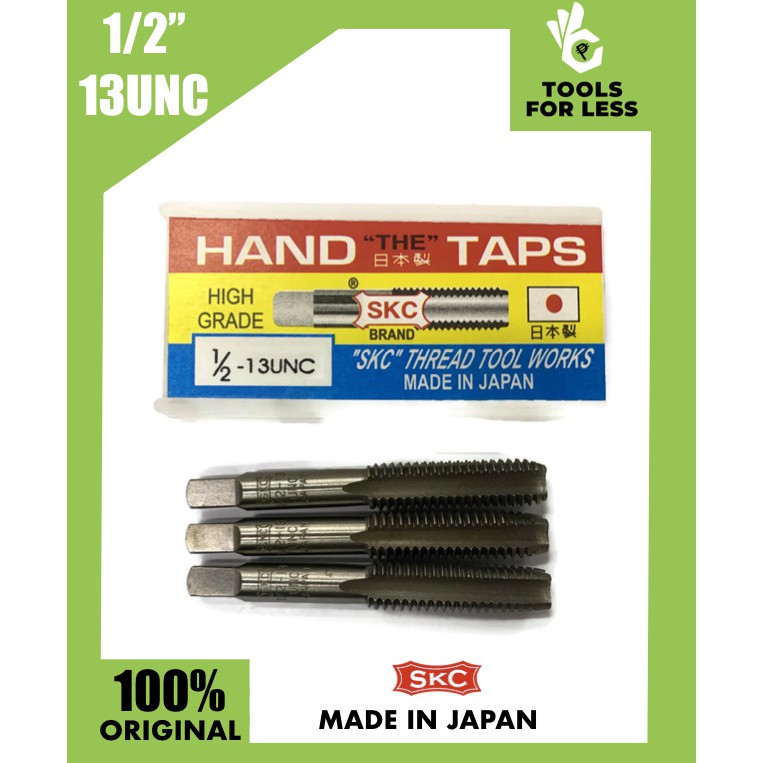 SKC 3 pcs. Hand Tap 1/2"-13UNC Made in Japan | Shopee Philippines