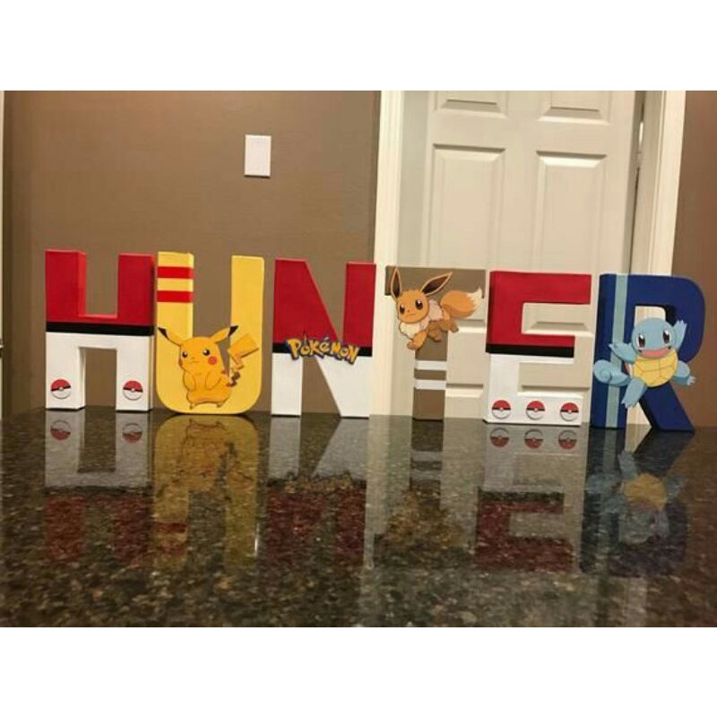 Pokemon pikachu theme letter standee customized painted | Shopee ...