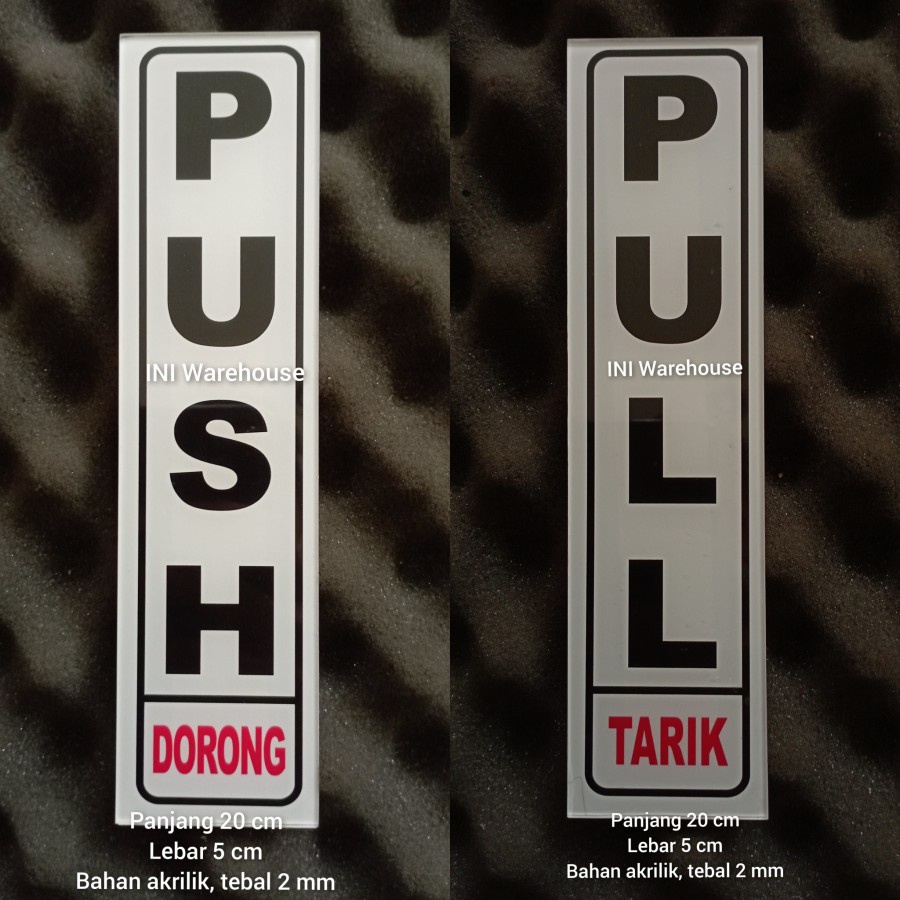 Acrylic Sign Signage PUSH PULL Acrylic Symbol Sign 5 x 20 cm | Shopee ...