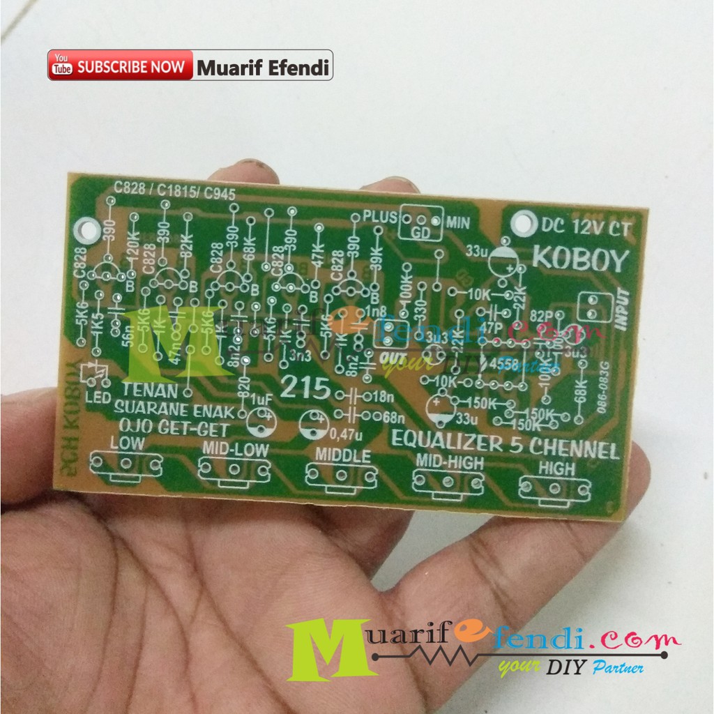 Pcb Equalizer POTENSIO Mono 5 Channel Transistor COWBOY 215M | Shopee ...