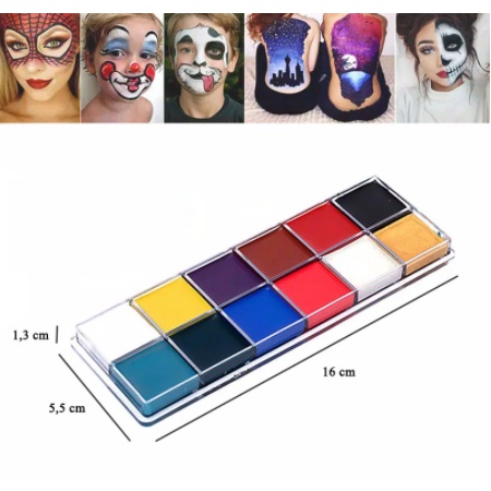 Face body painting art make up halloween 12 color oil base art Face art ...