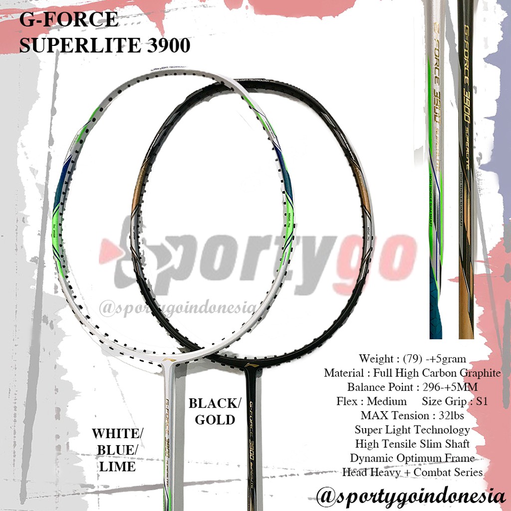 Free Installation! Lining Racket G-Force Superlite 3500/3600/3700/3800 ...