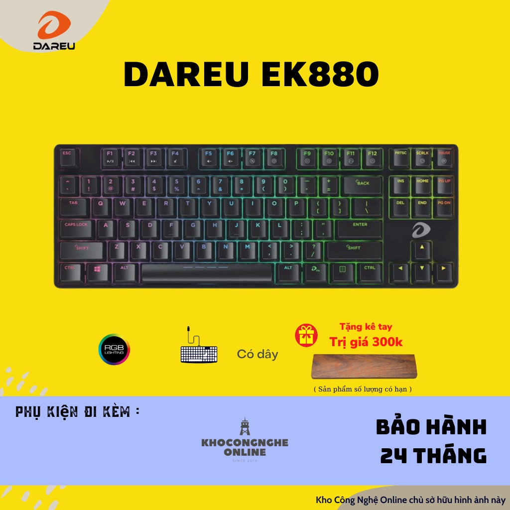 Dareu EK880 RGB led mechanical keyboard (RGB, Blue / Brown / Red D ...