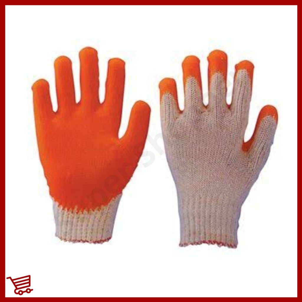 Knitted cotton rubber gloves 1pair | Shopee Philippines