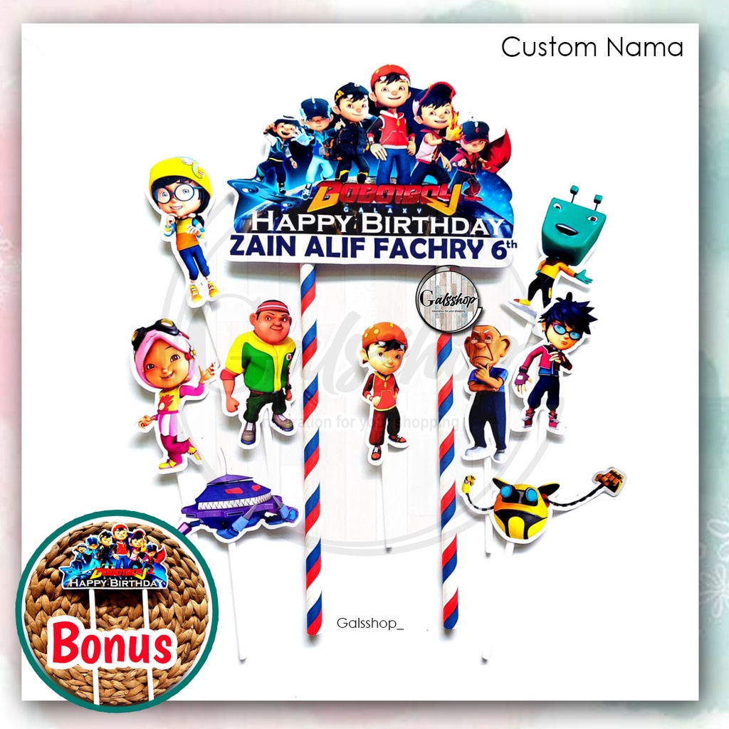 Custom Name/Photo / Toppercake Plus Boboiboy / Cake Decoration / Cake ...