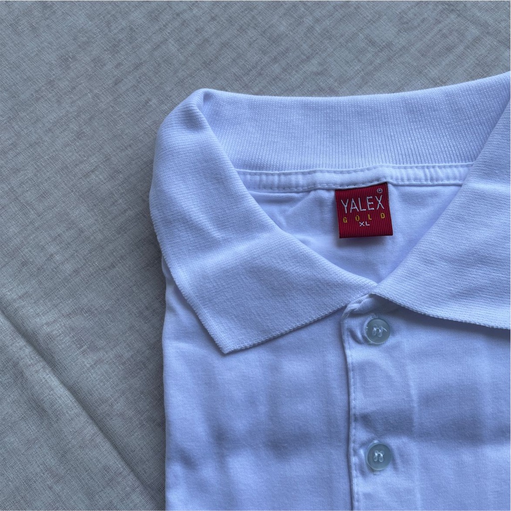 [COD] WHITE Yalex Poloshirt Plain Shirt | Unisex polo XS, S, M, L, XL ...