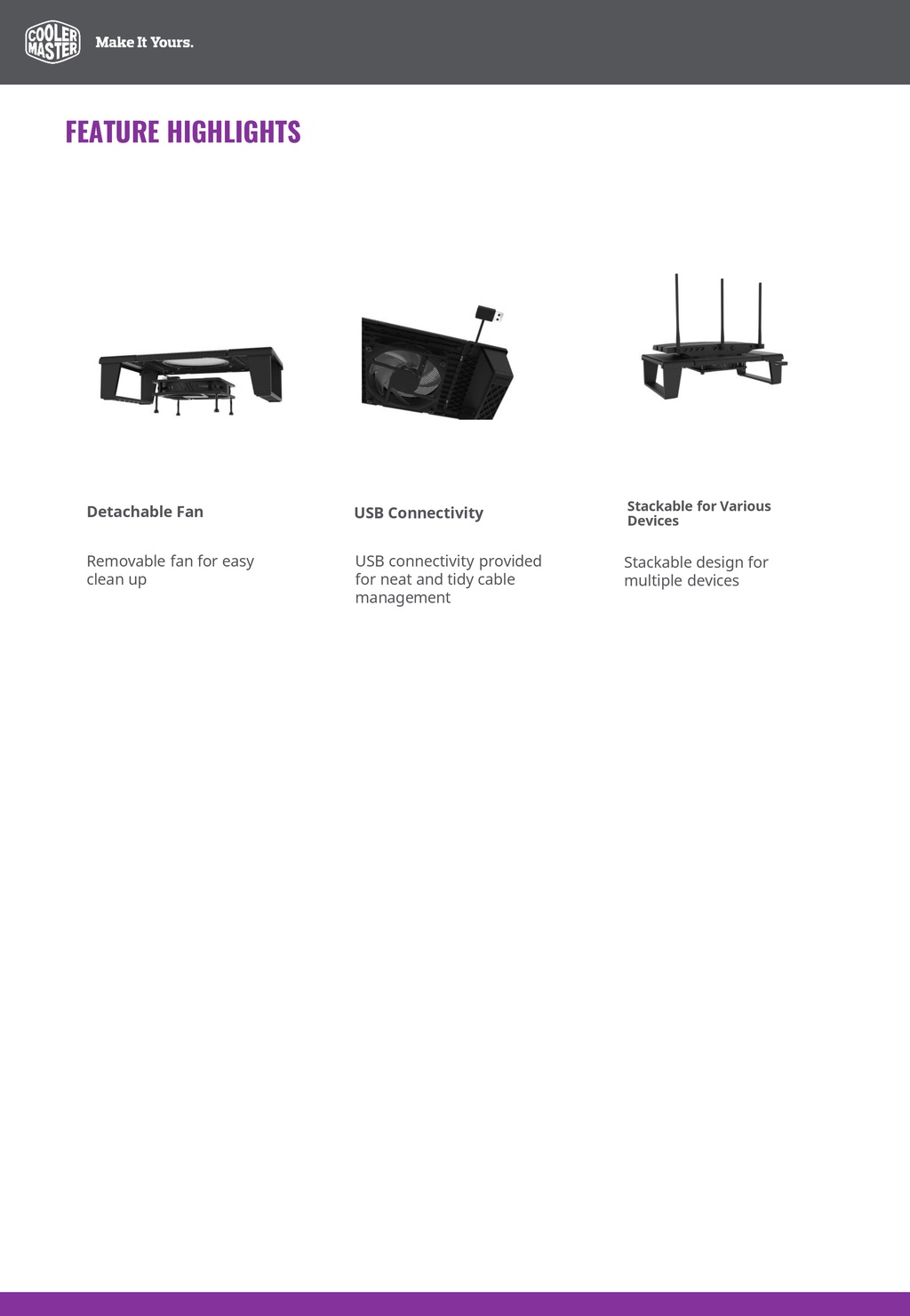COOLER MASTER COOLING PAD NOTEPAL CONNECT STAND (mnx-ssrk-12nfk-r1 ...