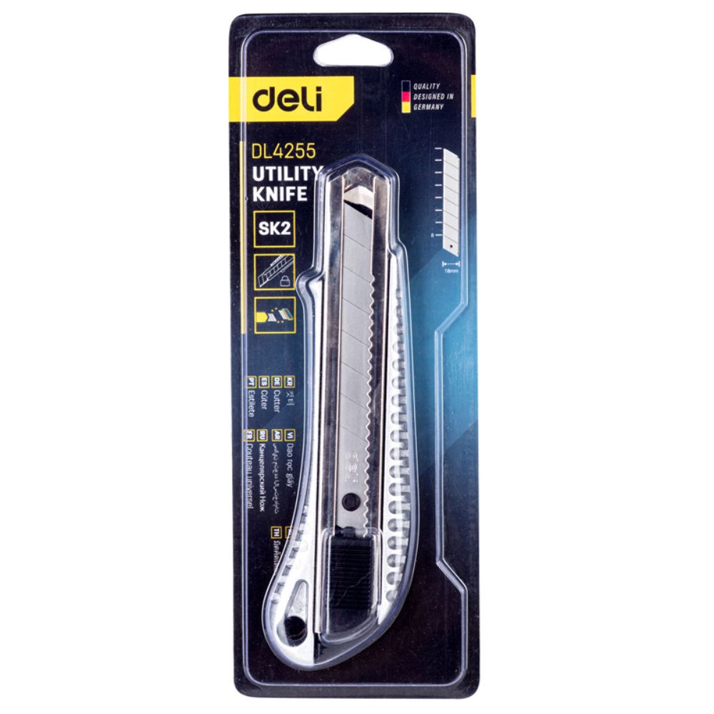 Deli Tools 18x100mm Industrial Snap-off Blade Cutter Knife Heavy Duty ...
