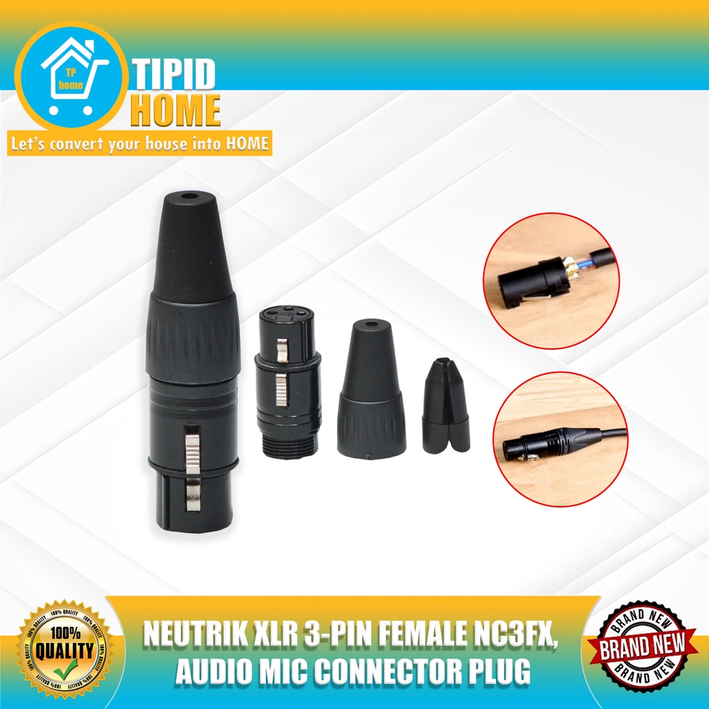 NEUTRIK XLR 3-PIN FEMALE NC3FX, AUDIO MIC CONNECTOR PLUG | Shopee ...