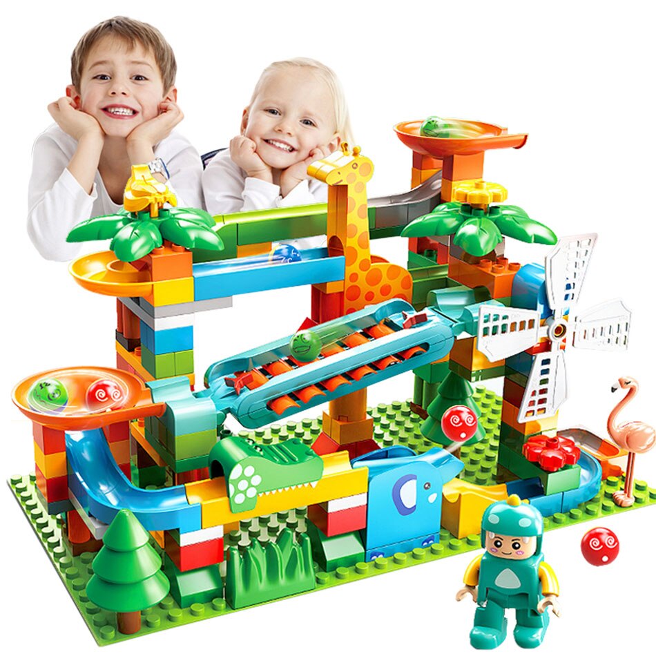 171Pcs Marble Race Run Building Blocks Maze Ball Track Compatible small ...