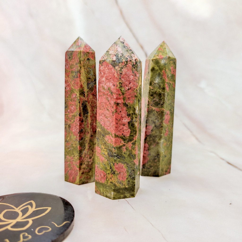 Unakite Tower (Emotional Balance & Empathy) Jasper Crystal Tower ...
