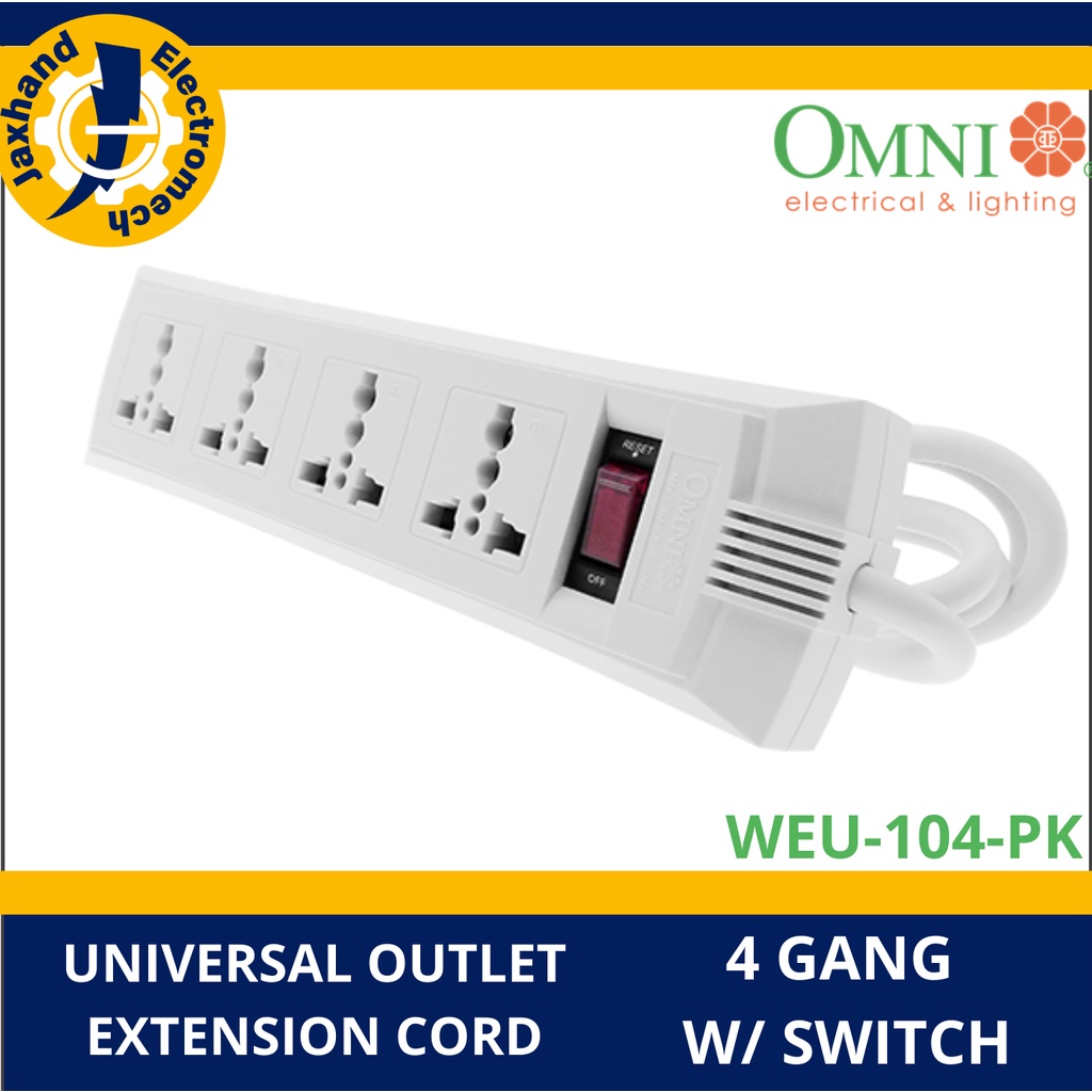 Universal Outlet Extension Cord with Switch 1.83 Meter Cord Length 2 ...