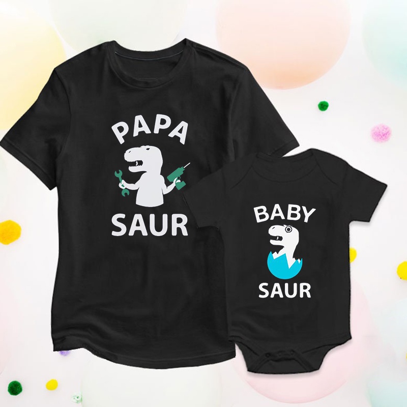 Dad and Son Daughter Matching Shirts Trex Papa Baby Saur Daddy and Me ...