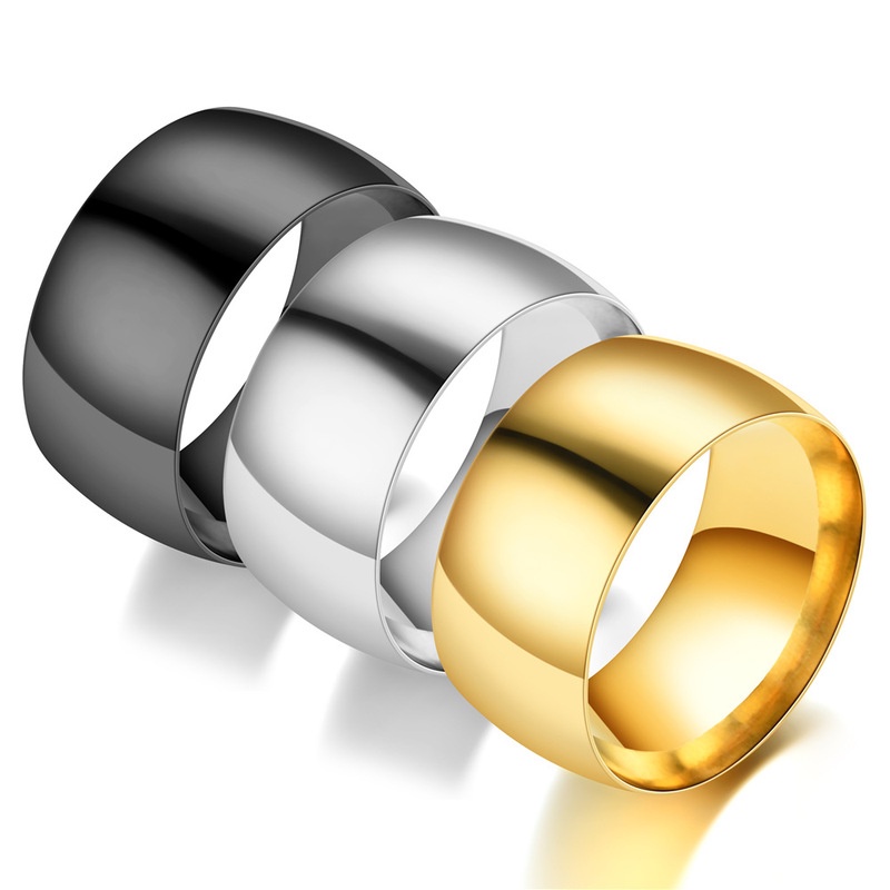 Brand new fashion stainless steel 12mm super wide spherical ring ...