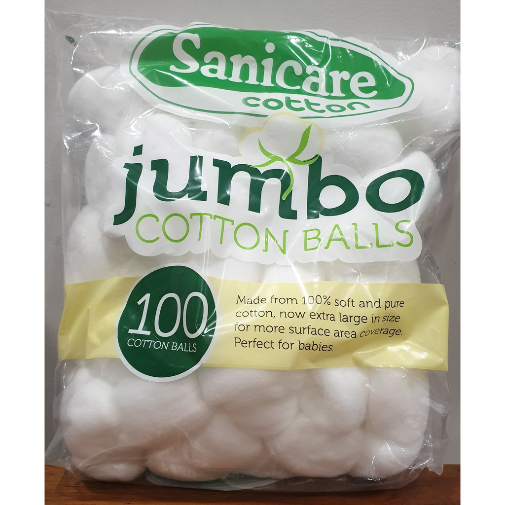 Sanicare Jumbo Cotton Balls 100 pcs | Shopee Philippines