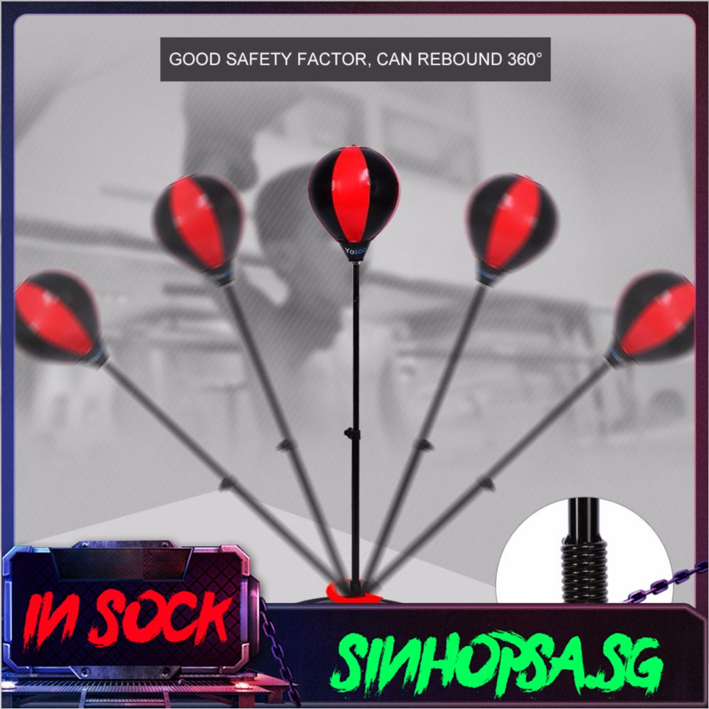 ♗Adjustable Height Kids Punching Ball Bag Speed Boxing Sports Set ...