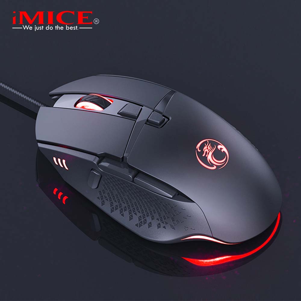 iMice T91 Fire Button Design USB Wired Gaming Mouse Computer Gamer 7200 DPI Optical Mice for ...