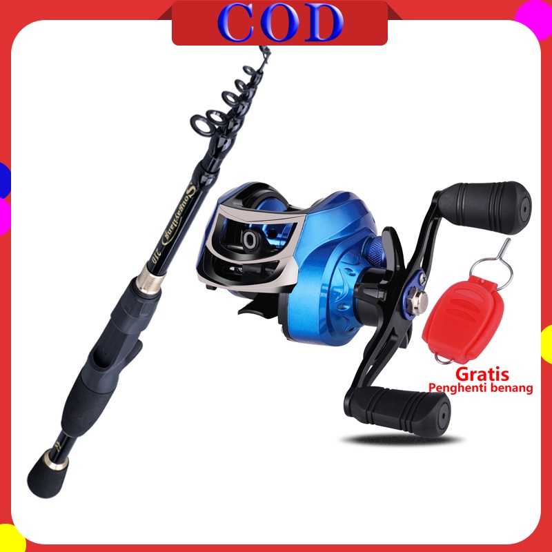 Sougayilang Fishing Set 1.8m-2.4m Casting Rod 18+1bb 7.2:1 Reel 150m ...