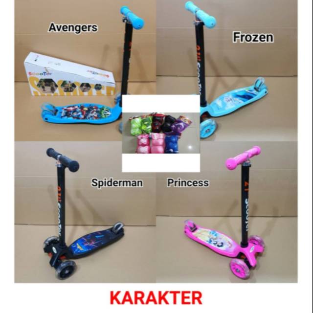 3-Wheel Kids Scooter 21-Scooter Frozen Avenger Spiderman Princess ...