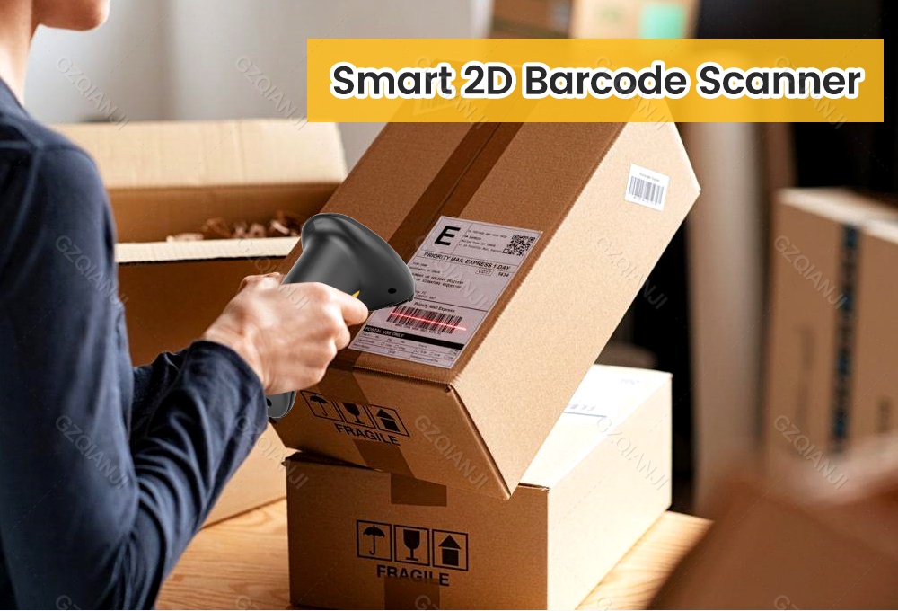 1D 2D Handheld Barcode Scanner QR Code Reader With 58mm Receipt Thermal ...