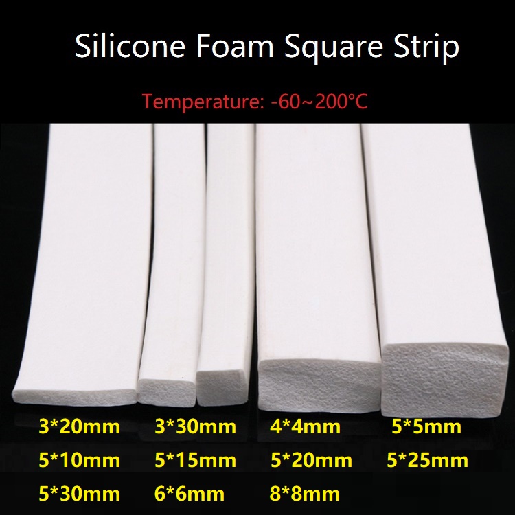 1/2Meter Silicone Foam Square Strip Sealing Gasket Sponge Strip ...