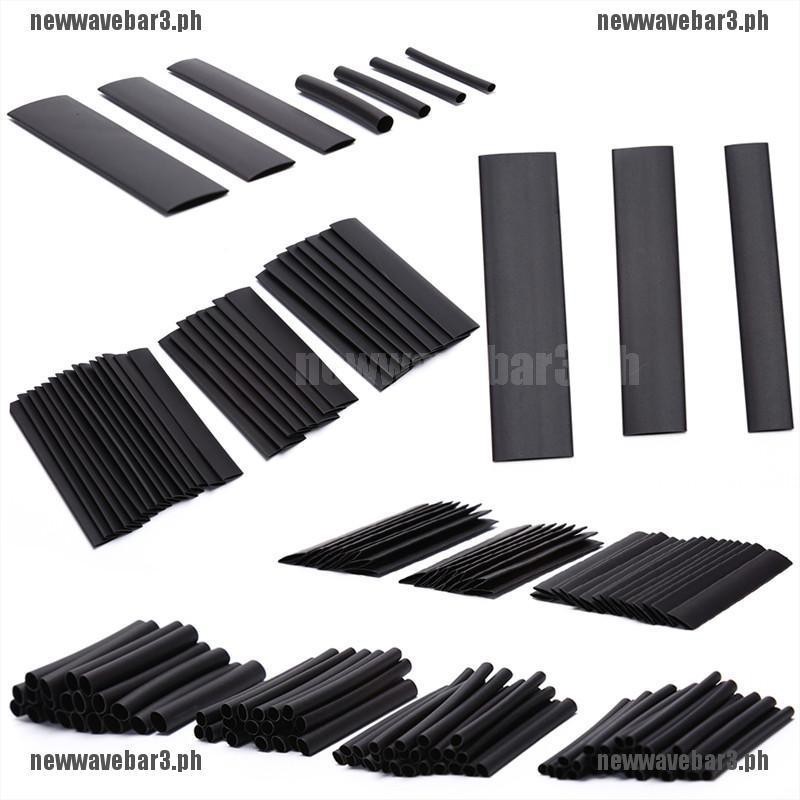 {new3} Fashion 127Pcs Black Glue Weatherproof Heat Shrink Sleeving ...
