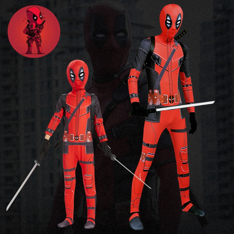 Deadpool Kids Cosplay Costume Superhero Deadpool Costumes Mask Suit ...