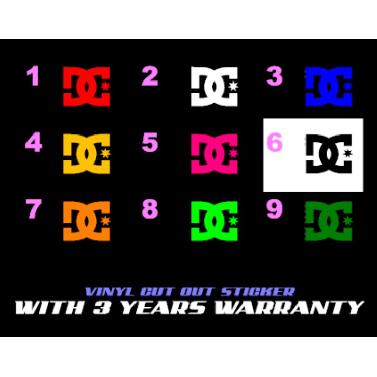 DC LOGO sticker for MOTOR and CAR with 3years warranty *fade proof ...