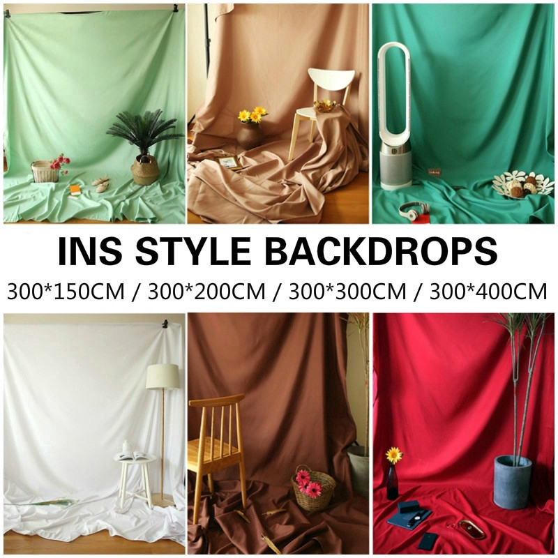 3M X 2M / 3M X 4M Non-woven Solid Color Backdrop Pure White Photography ...