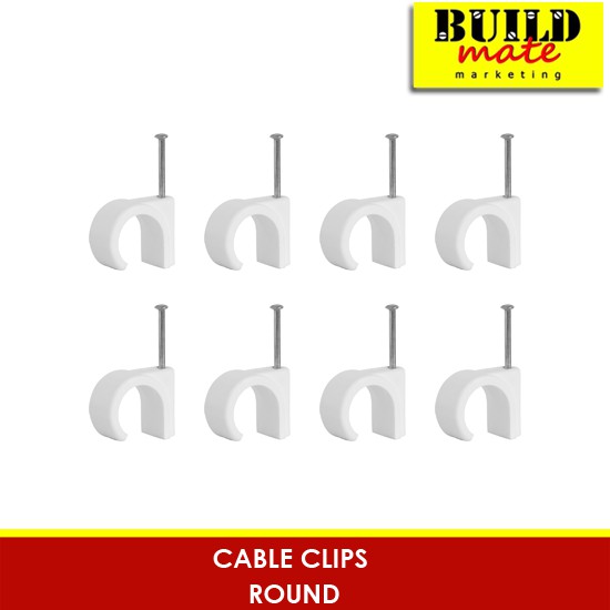 100 Pcs Pvc Cable Wire Clips Clamp ROUND / SQUARE 8mm | 9mm | 10mm ...