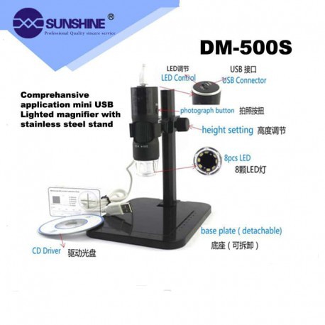 SUNSHINE DM-500S Precision Portable Mini Usb Digital Optical Microscope ...