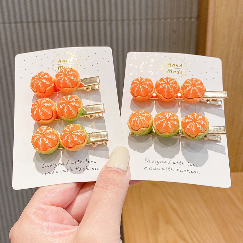 Girl Kids Cute Fruit Hair Clip Orange Bangs Hairpin | Shopee Philippines