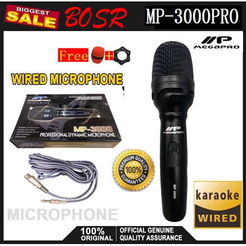 Megapro Professional Dynamic Wired Microphone Handheld Microphone MP-3000 PRO Free foam and Ring ...