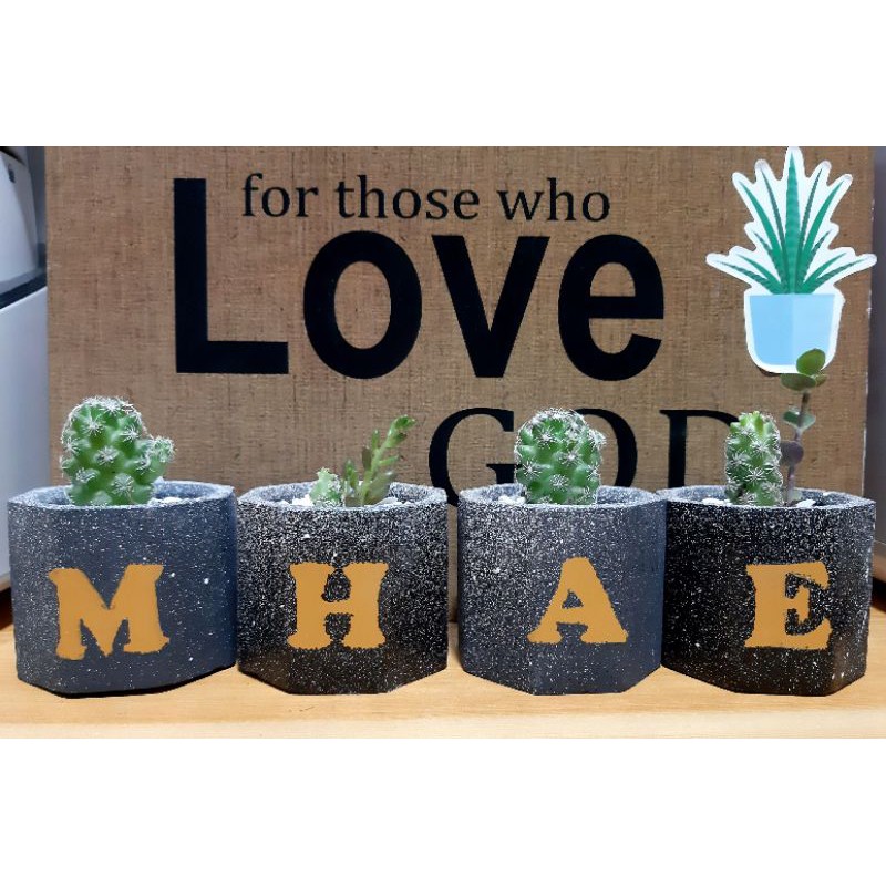 Personalized mini octagon pots (cement) | Shopee Philippines