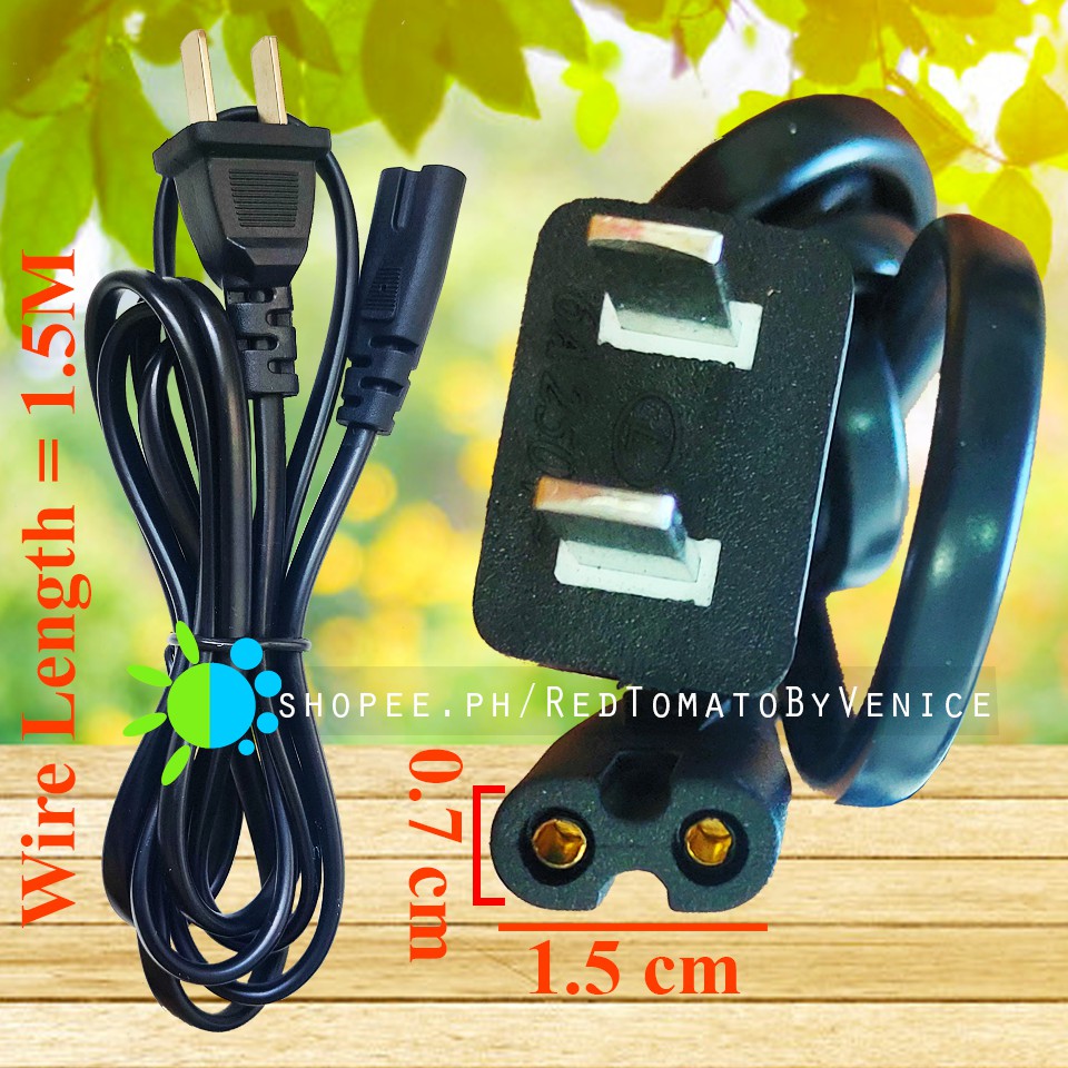UNIVERSAL POWER CABLE US 2 Prong | Two 2 Pin Hole Power Supply AC ...
