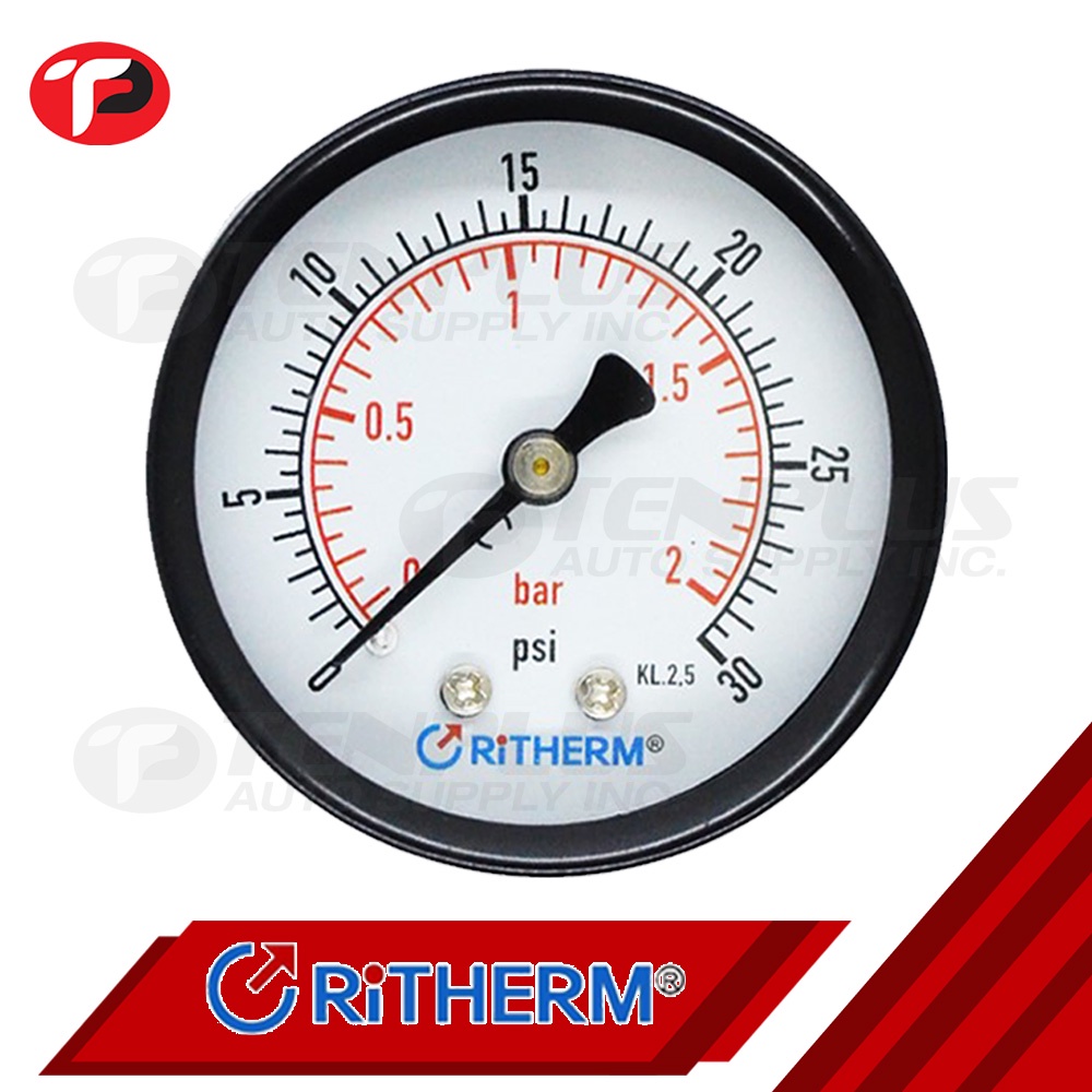 Ritherm Pressure Gauge 2" Black Case 1/4 NPT Back Connection | Shopee ...