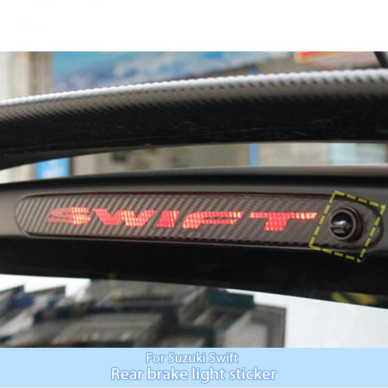 High Brake Light Auto Accessories Black Carbon Fiber Stickers ...