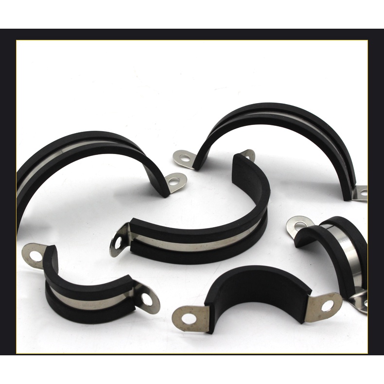 304 Stainless Steel Connecting Rubber Strip Oil Pipe Wire Cable Fixing ...