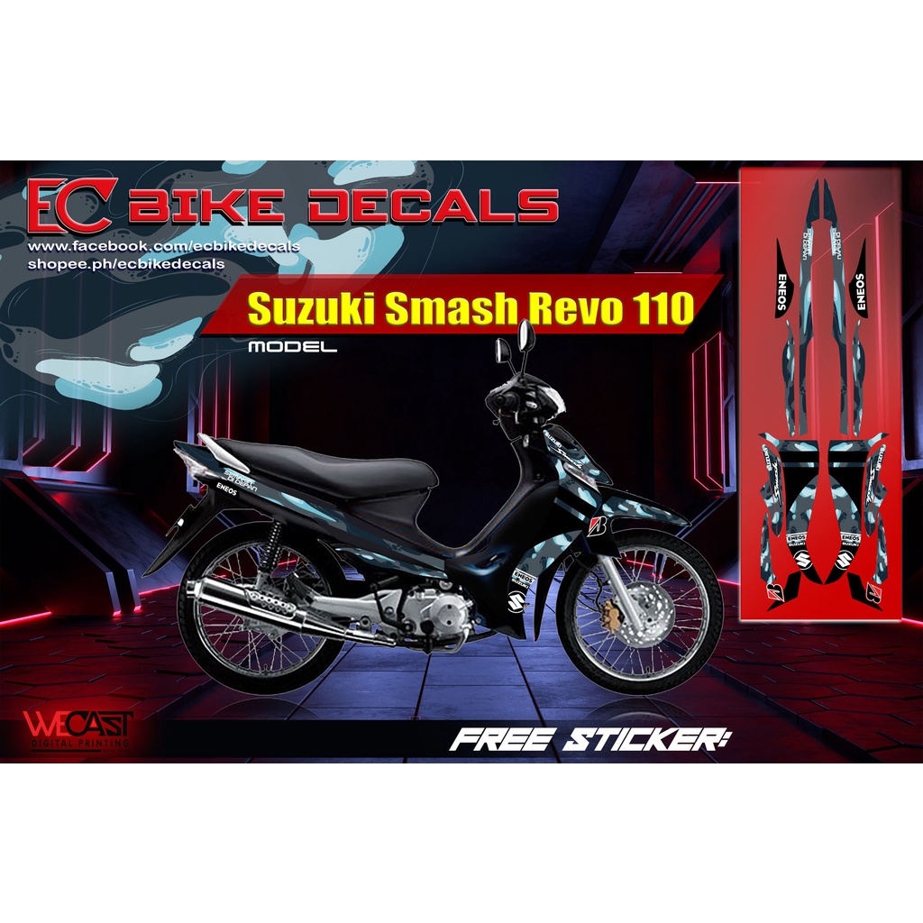 WECAST Suzuki Smash Revo 110 Decals Stickers Motorcycle Accessories ...