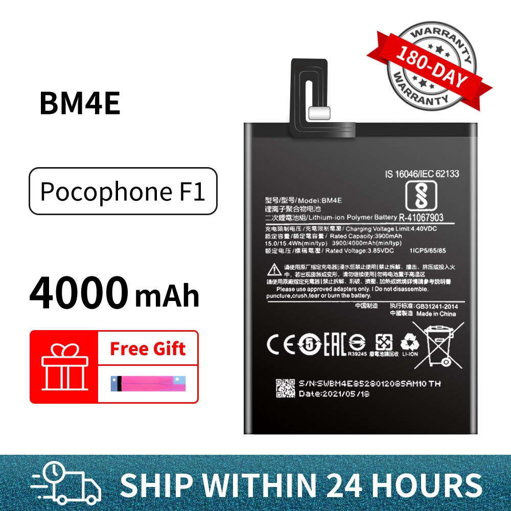 BM4E Battery 4000mAh Replacement For Xiaomi Mi Pocophone Poco F1 Phone ...